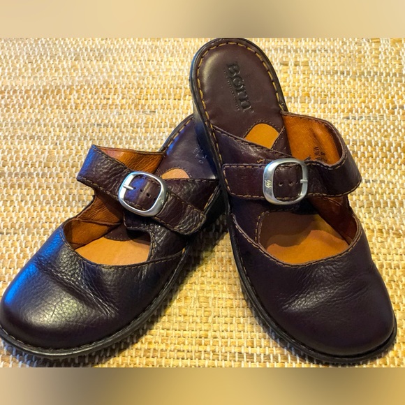 Born | Shoes | Born S8 Leather Wedge Mules Look Brand New | Poshmark